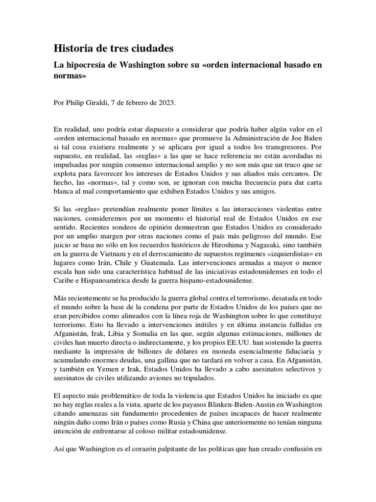 Philip Giraldi - Historia de Tres Ciudades | PDF | Israel | Política ...