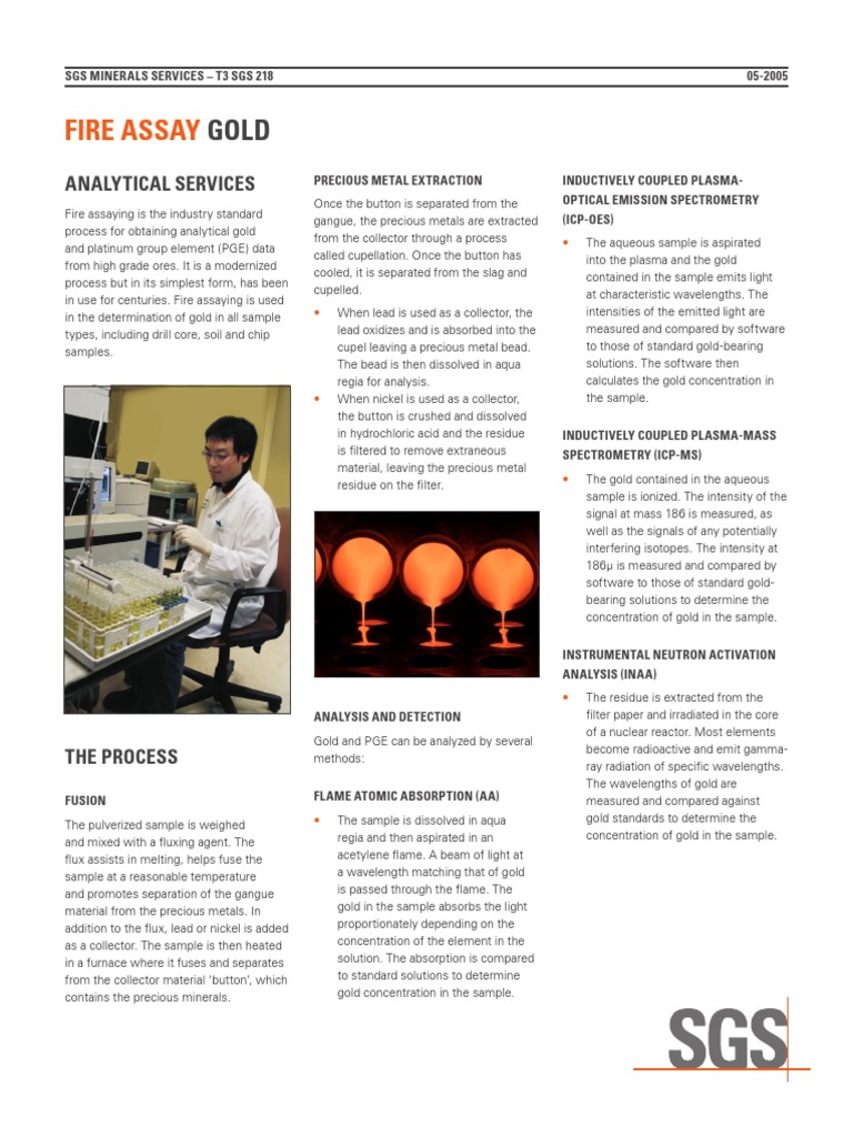 SGS 218 Fire Assay Gold | PDF | Gold | Metallurgical Assay