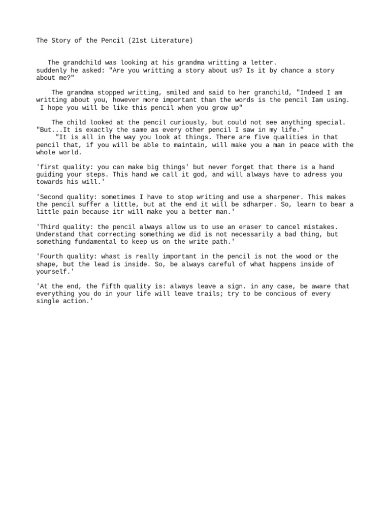 The Story of The Pencil | PDF