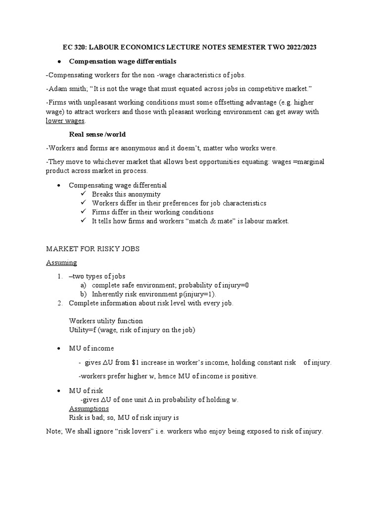 Labour Economics-1 | PDF | Labour Economics | Employment