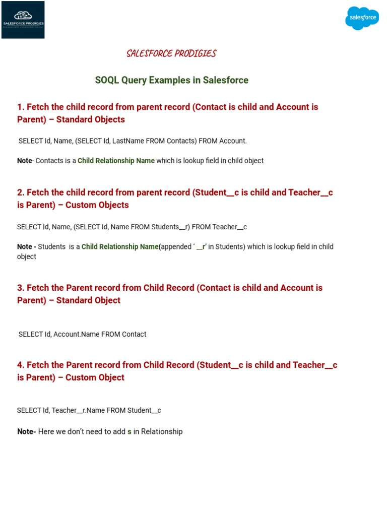 Mastering SOQL: A Guide to Querying Salesforce with Examples | PDF | Software Development ...