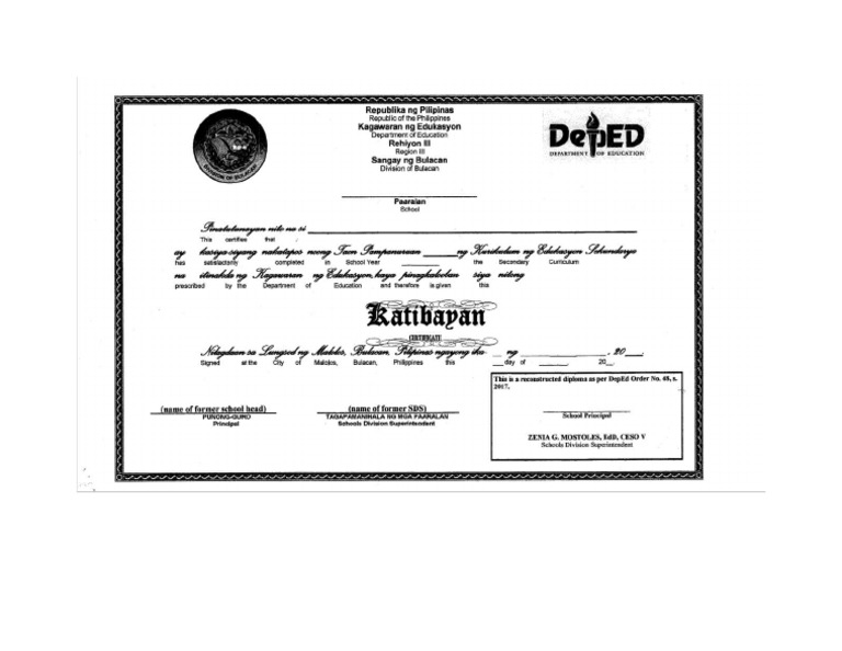 Sample Reconstructed Diploma | PDF