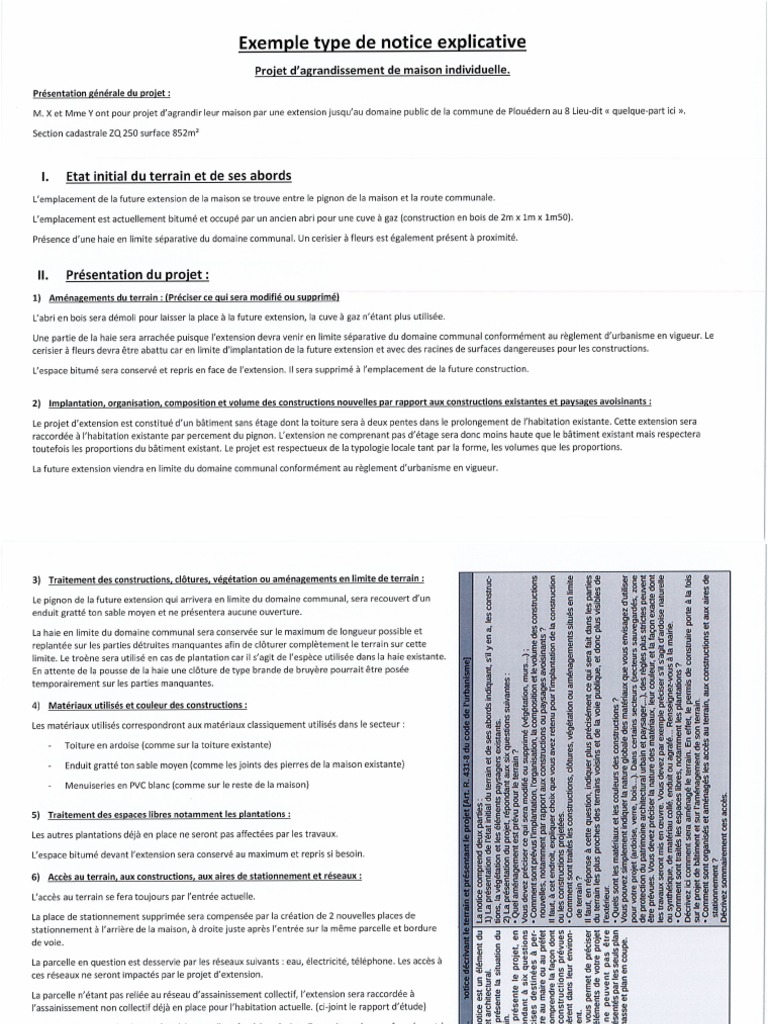 Exemple de Notice Explicative | PDF