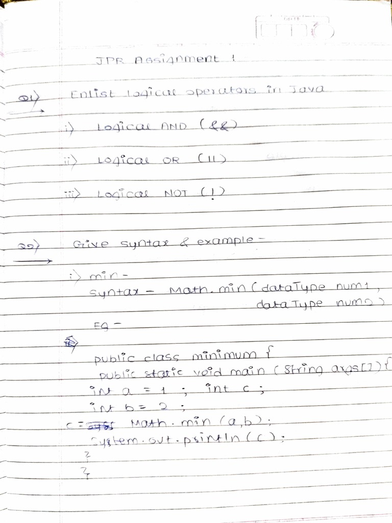 JAVA Assignment No.1 AND 2 | PDF