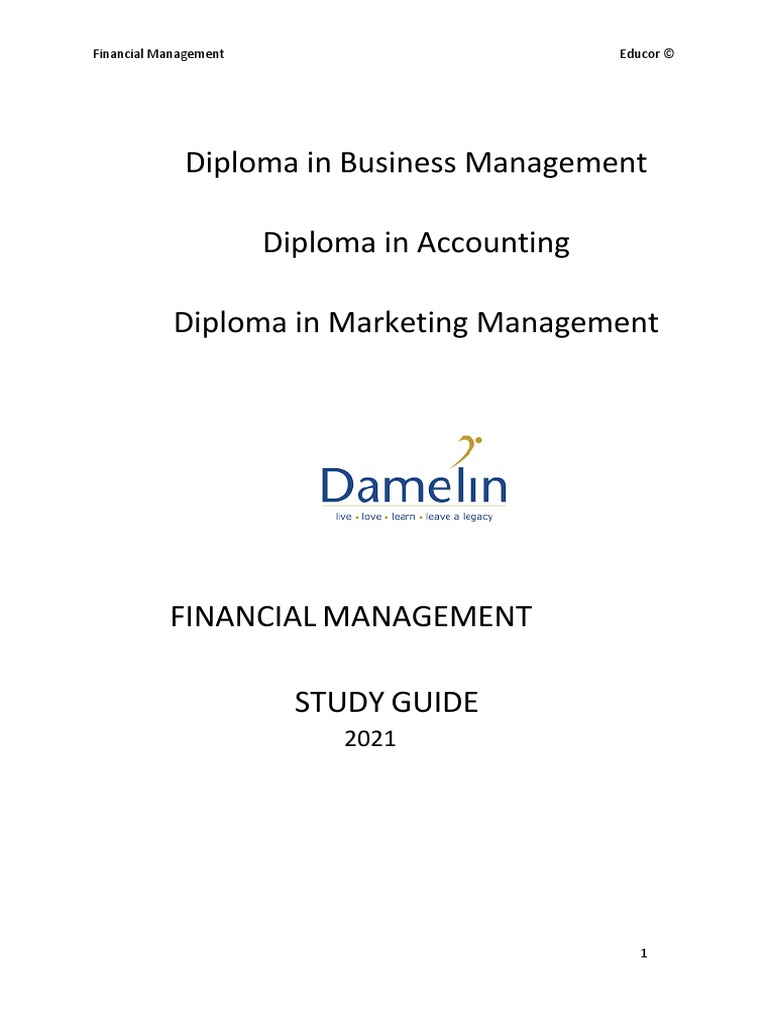 Financial Management Study Guide | PDF | Present Value | Discounted ...