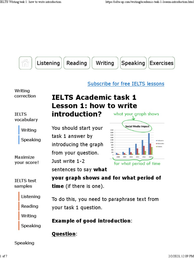 IELTS Writing Task 1 How To Write Introduction | PDF | Pie Chart ...