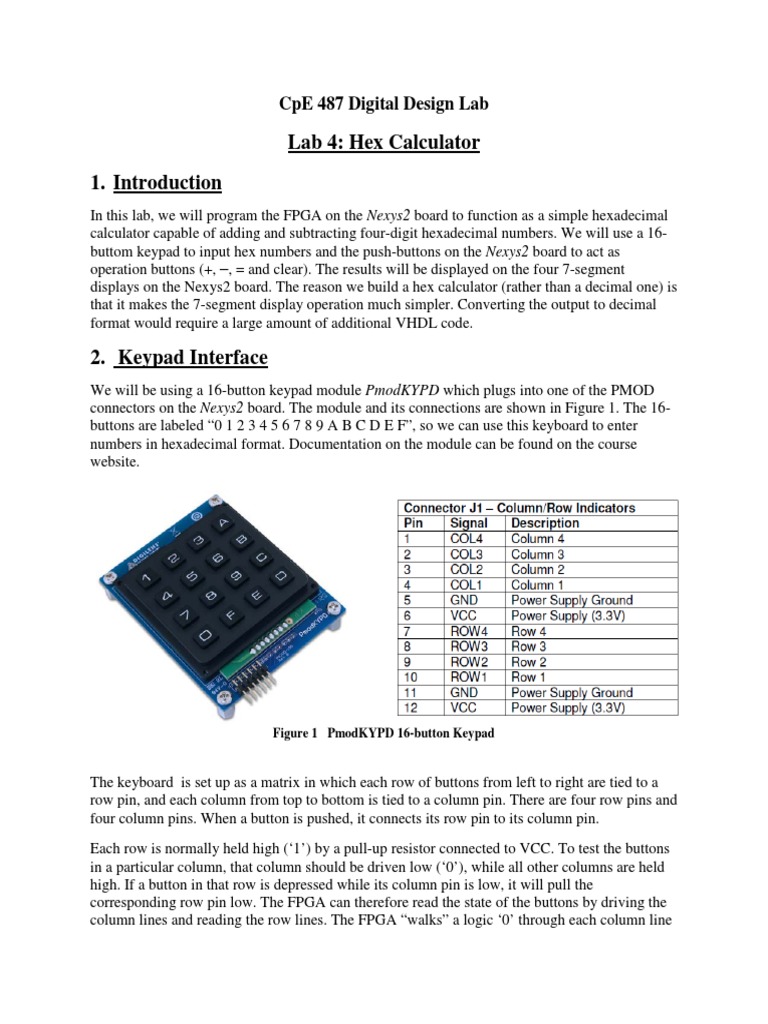 Lab 4 Pdf Vhdl Computer Engineering