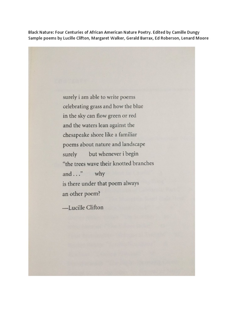 African American Nature Poetry Anthology | PDF | General Fiction