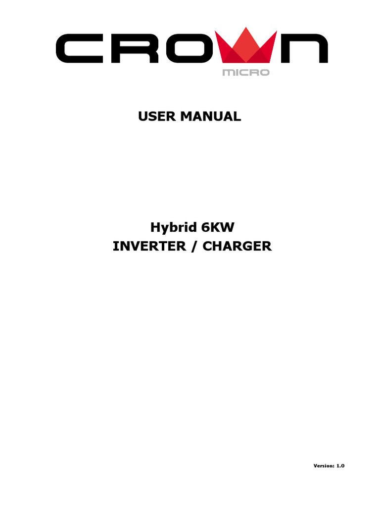 Crown Micro-ELO-VI-6KW | Download Free PDF | Power Inverter | Battery ...