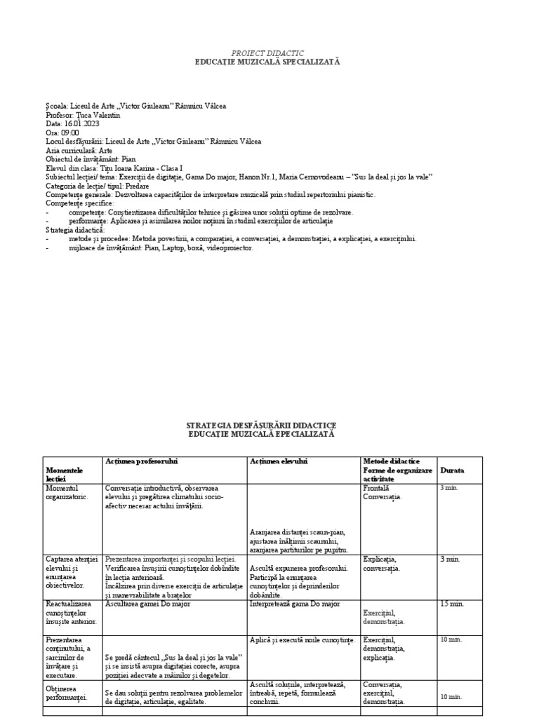 Clasa I Predare | PDF