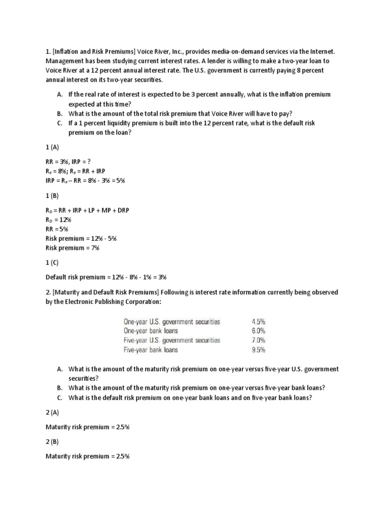 Chapter 7 Exercise | PDF | Cost Of Capital | Trade