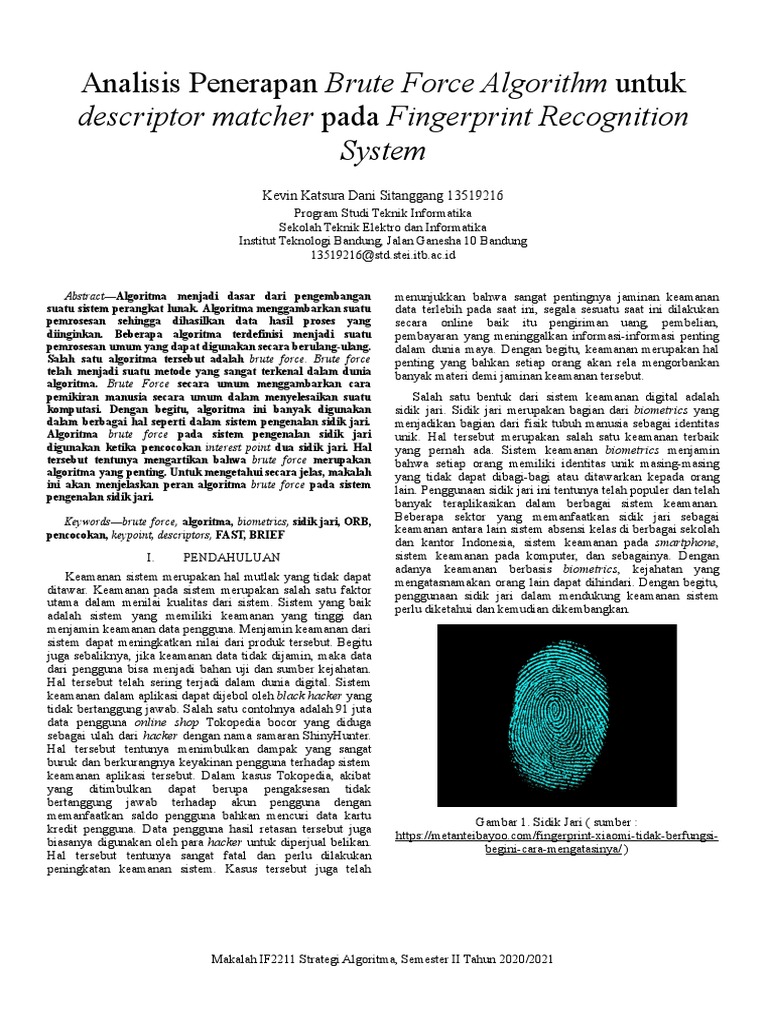 Analisis Penerapan Brute Force Algorithm | PDF