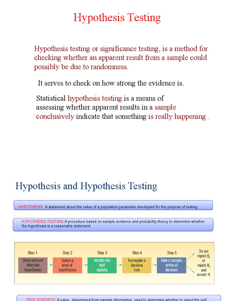 Hypothesis Testing | PDF | Statistical Hypothesis Testing | P Value