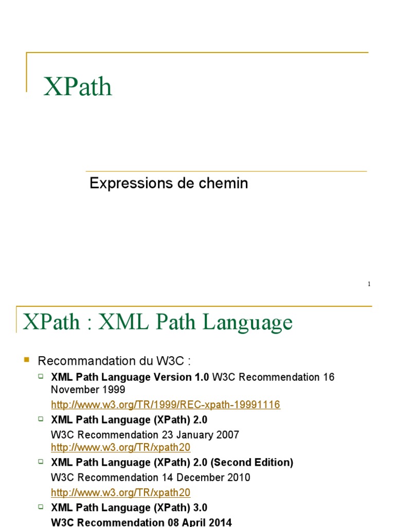 Cours XPath | PDF | XPath | XML
