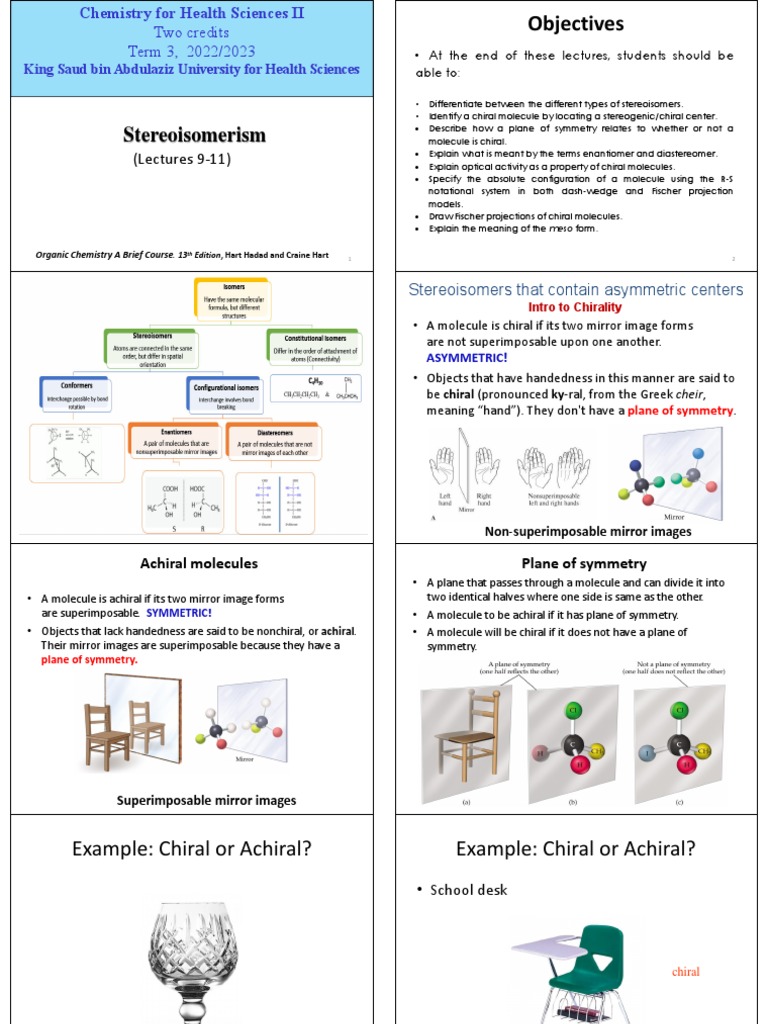 Stereoisomerism in Health Sciences Chemistry | PDF | Chirality ...