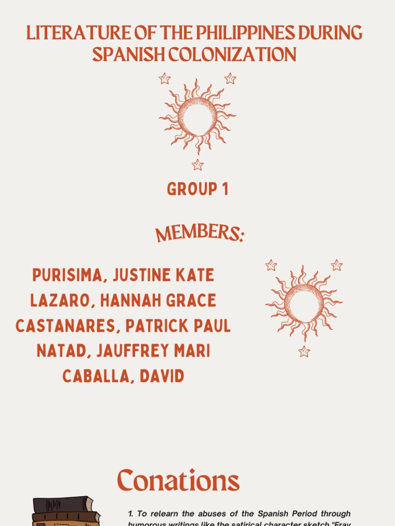 Literature of The Philippines During Spanish Colonization: Group 1 | PDF | Philippines