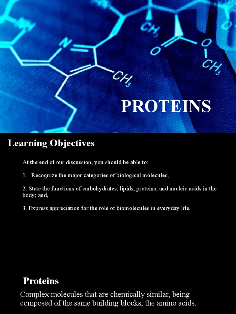 G10 Lesson BIOMOLECULES - Proteins POWERPOINT | PDF