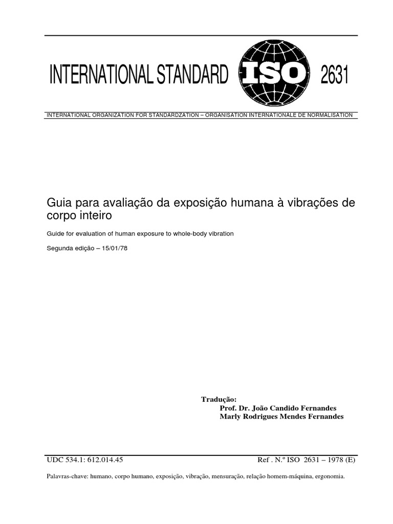 ISO 2631 Vibrações No Corpo Humano | PDF | Oscilação | Rotação