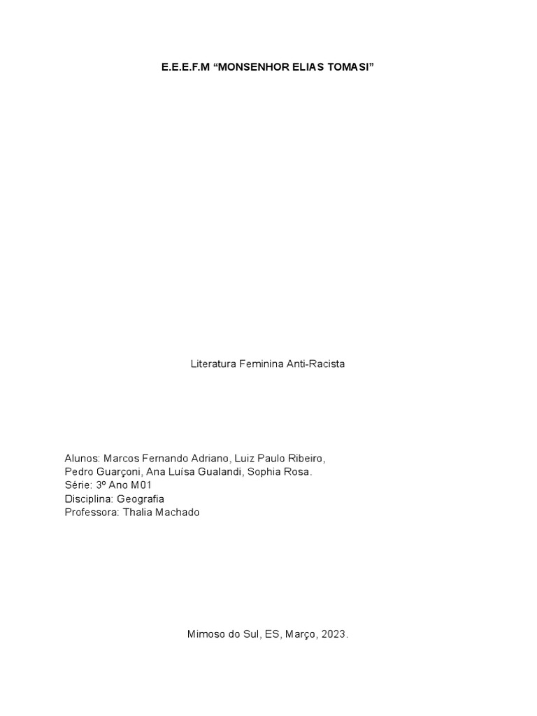 Biografias de Chimamanda e Djamila | PDF