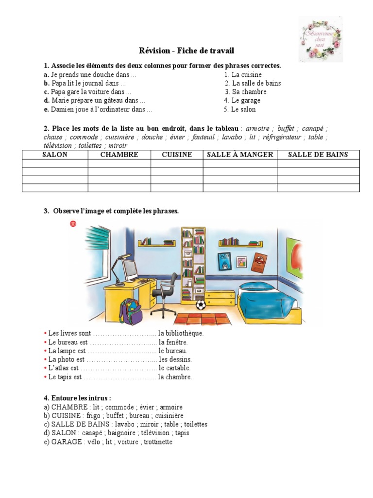 Fiche de Travail | PDF | Livres de cuisine, nourriture et vin | Maison ...