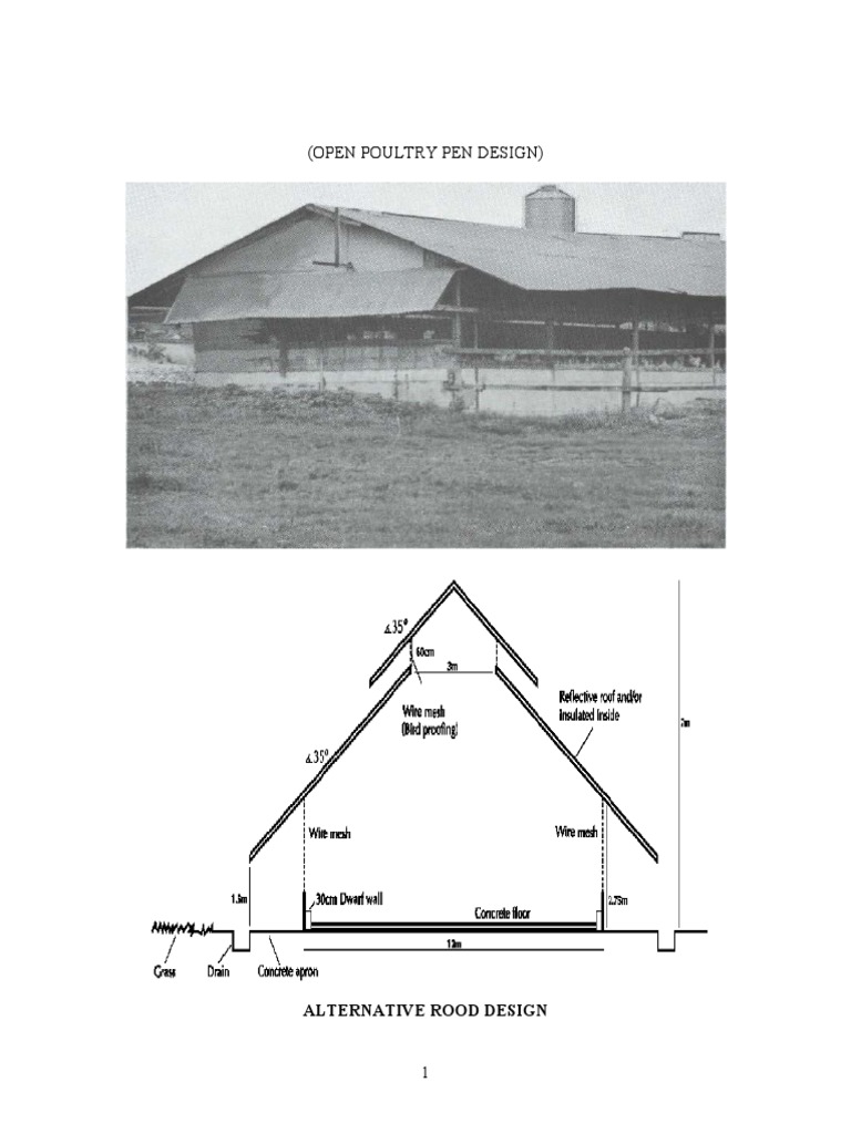 Design for an Open-Sided Poultry Barn with Detailed Materials List and ...