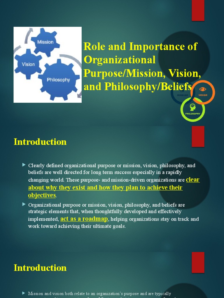Chapter1Part1 Organizational Mision Vision Philosophy | Download Free ...
