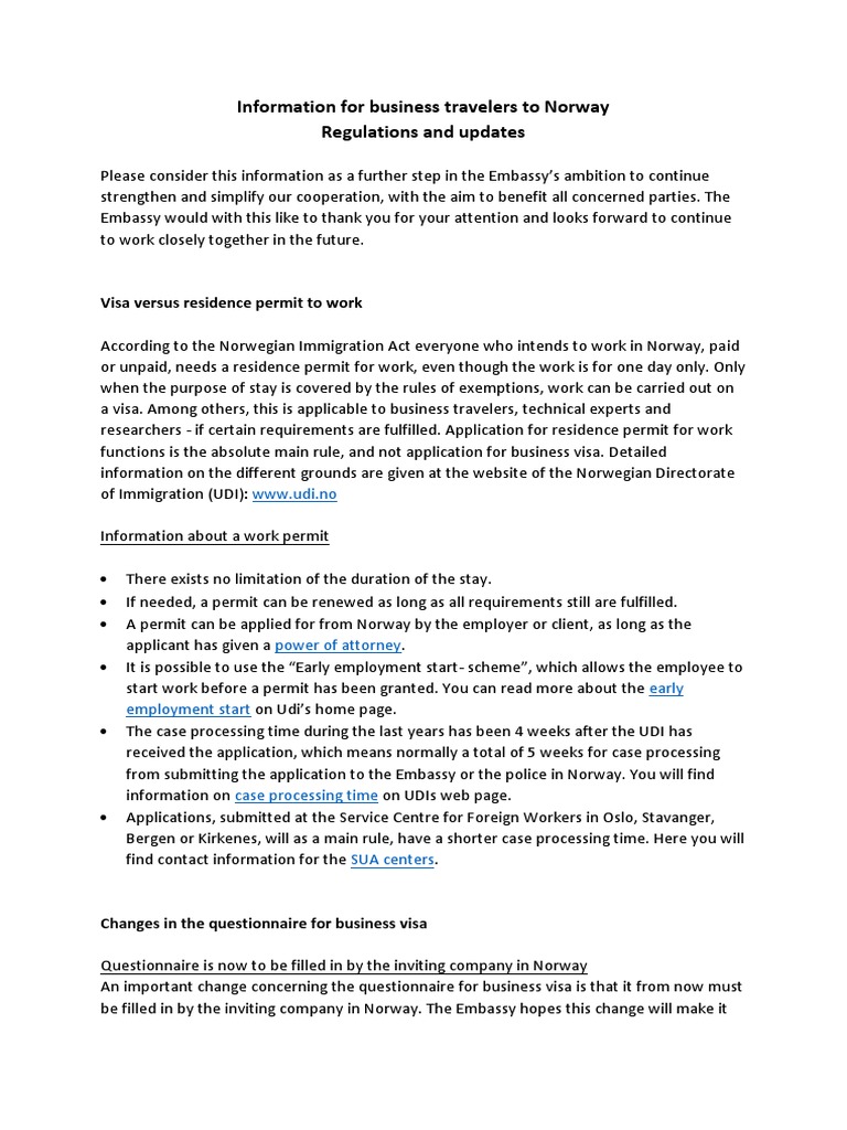 Business Visa or Residence Permit - Regulations and Updates | PDF ...