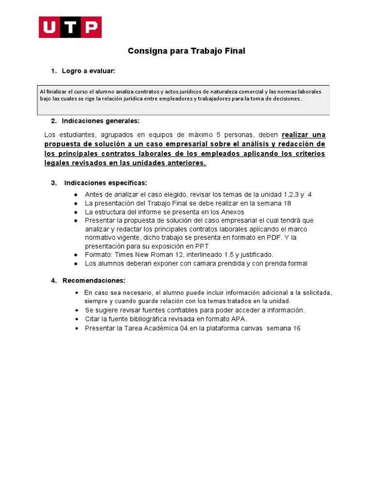 Consigna TRABAJO FINAL | PDF | Crecimiento personal y profesional | Negocios