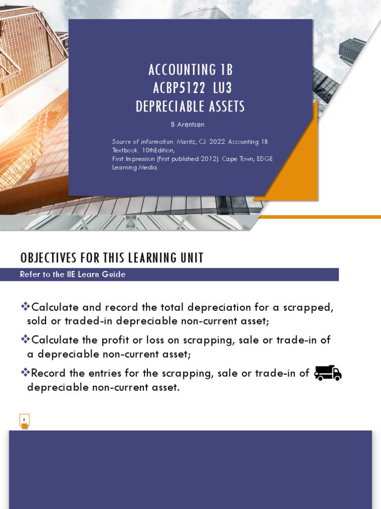 Depreciable Assets: Accounting 1B Guide | PDF | Depreciation | Book Value