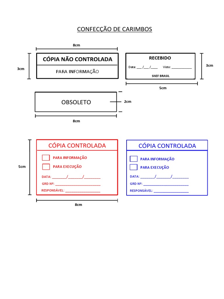 Confecção de Carimbos: Cópia Não Controlada | PDF