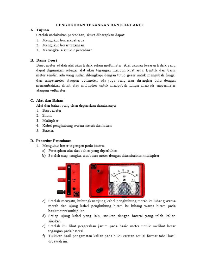 Pengukuran Tegangan Dan Kuat Arus | PDF