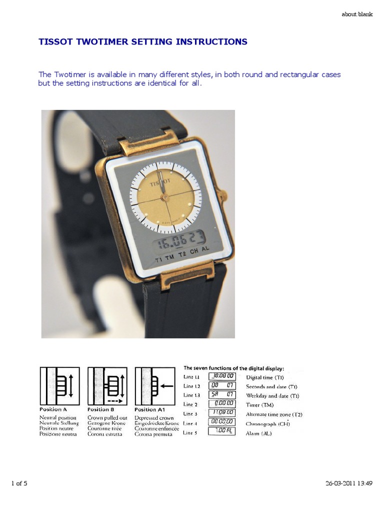Tissot Twotimer Setting Instructions | Download Free PDF | Timer | Electronics
