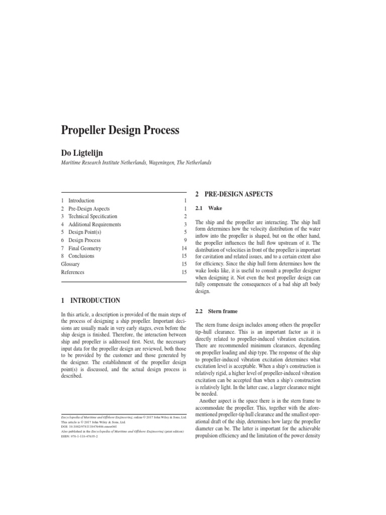 Propeller Design Process - Do Ligtelijn | PDF | Propeller | Ships