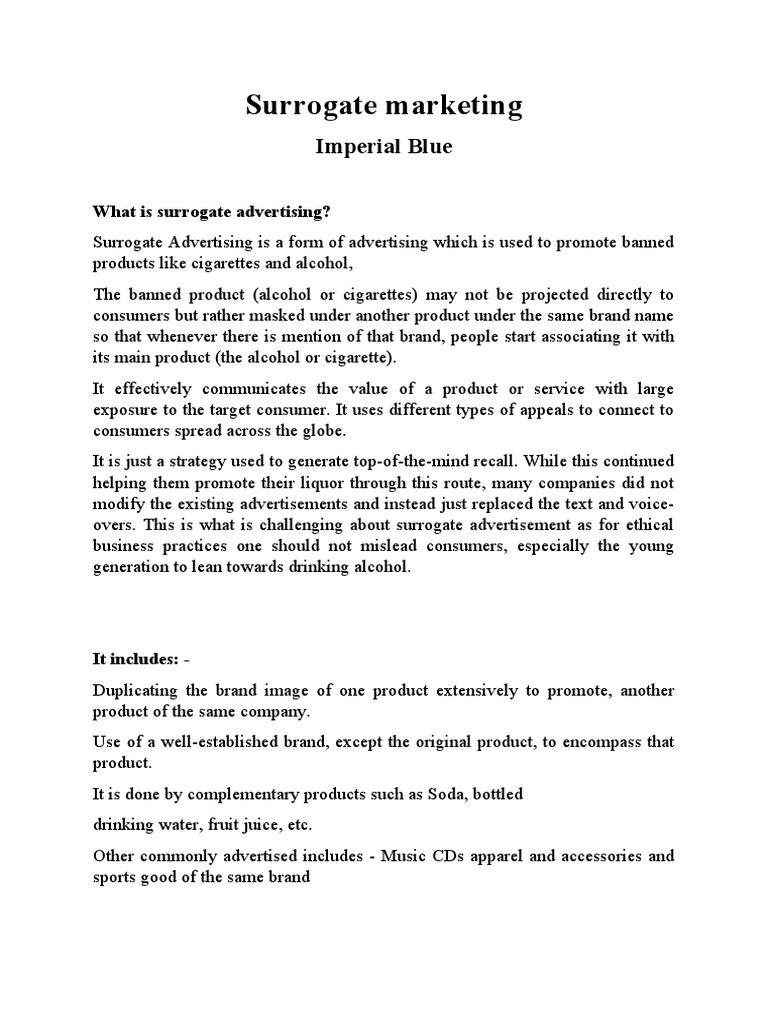 Surrogate Marketing: Imperial Blue | Download Free PDF | Brand ...