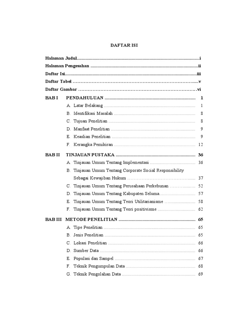 Daftar Isi - Tesis | PDF