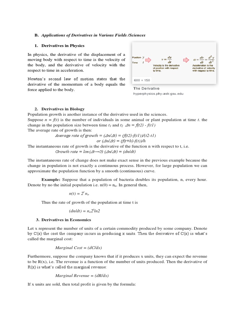 Applications of Derivatives | PDF | Derivative | Calculus