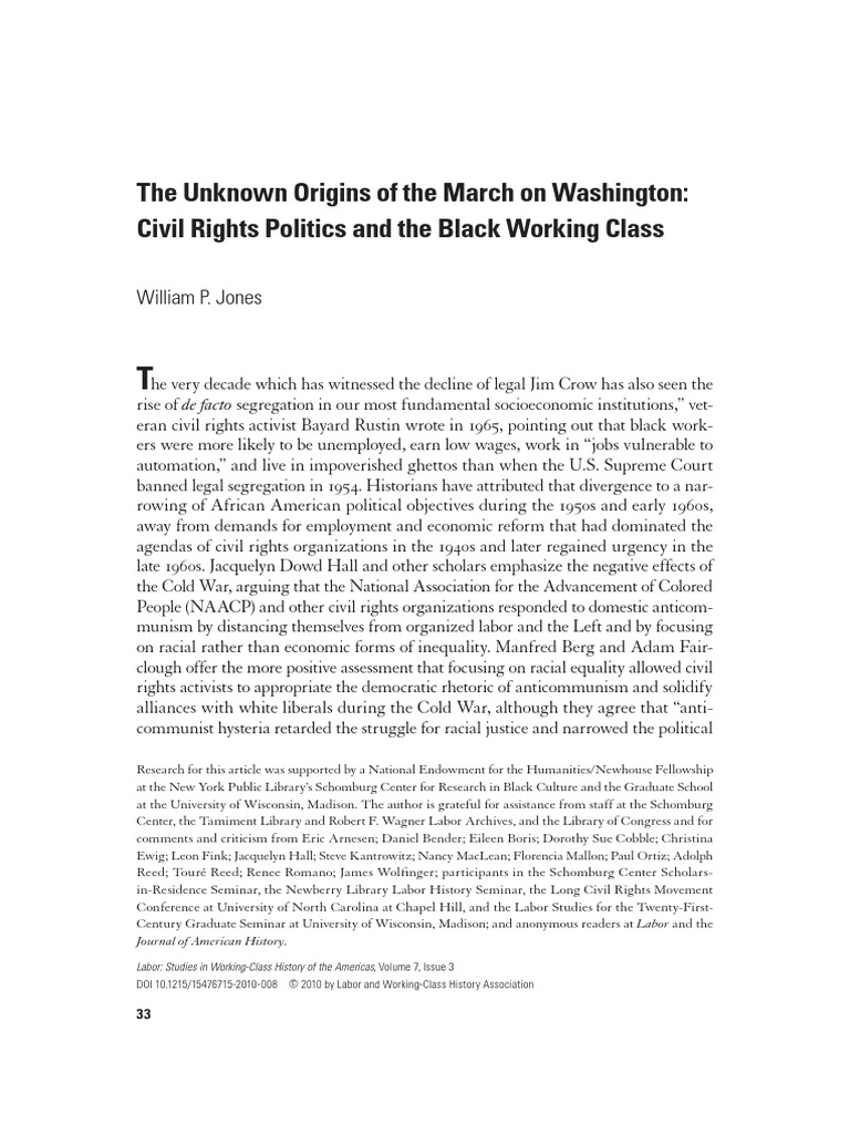 The Unknown Origins of The March On Washington: Civil Rights Politics ...