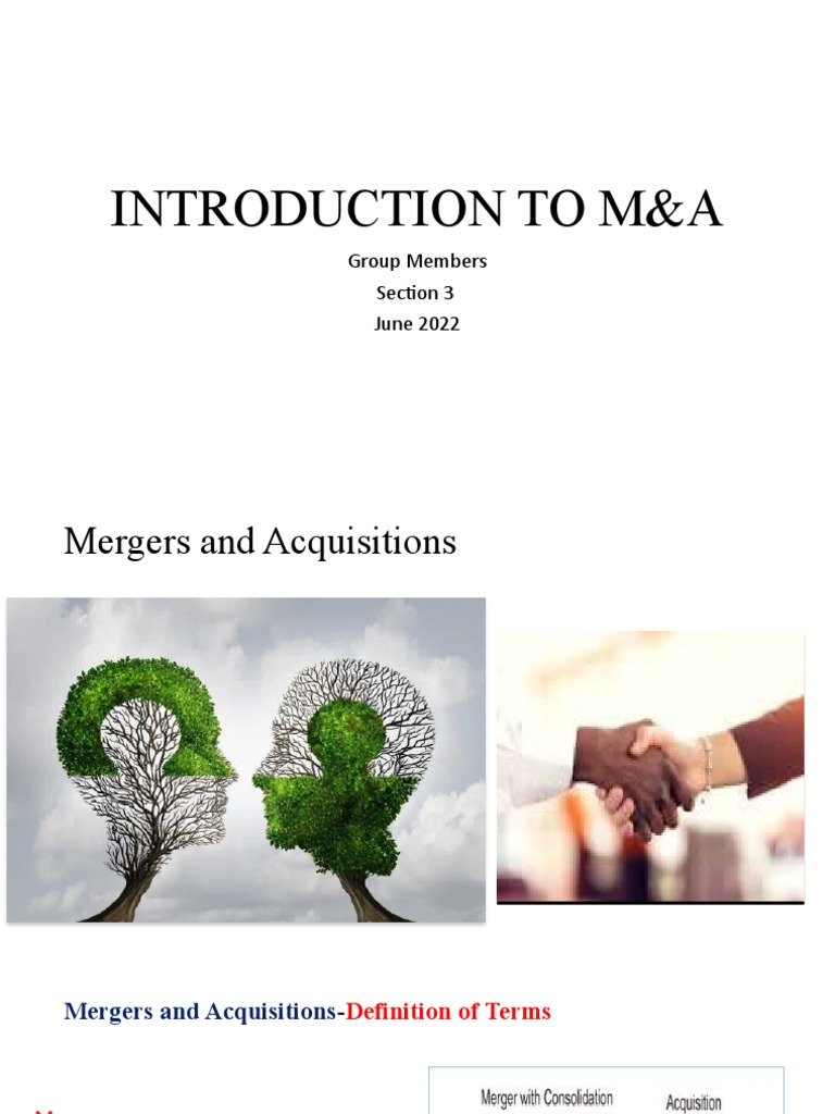 M&A Part 1 Introduction | PDF | Mergers And Acquisitions | Taxes