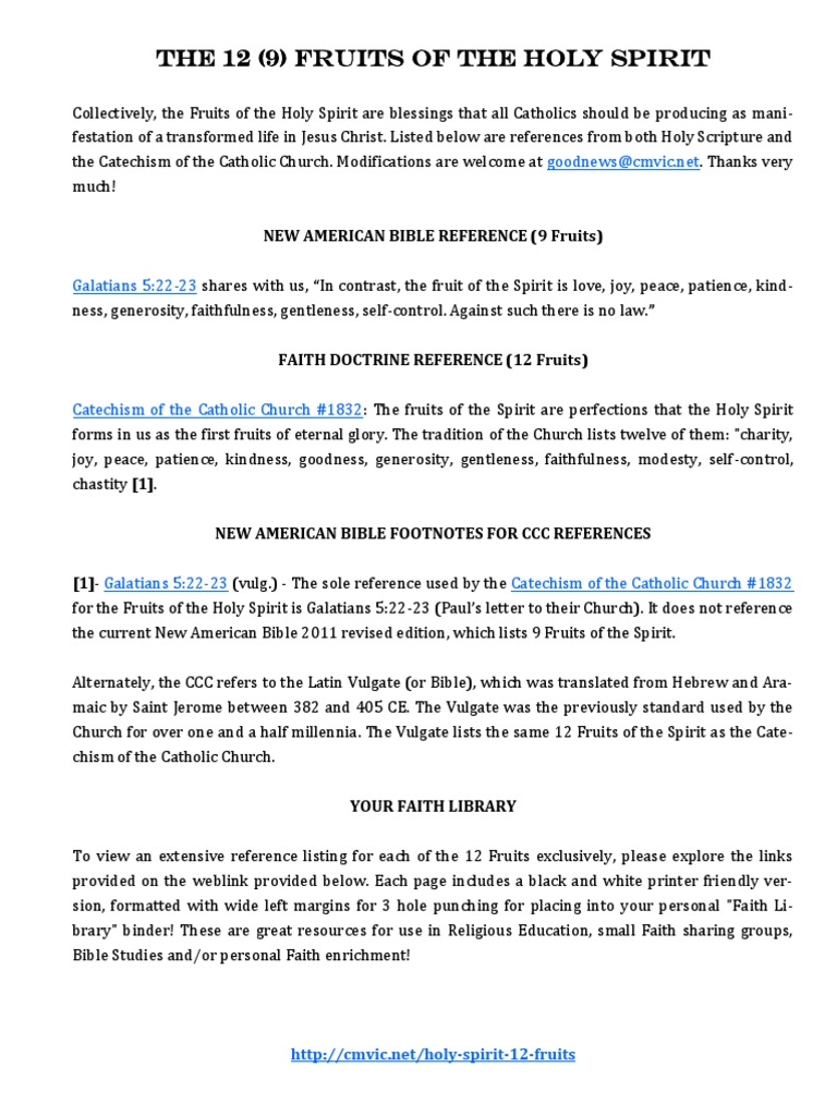 12 Fruits of The Holy Spirit | PDF