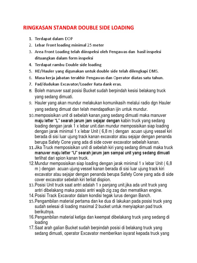 Ringkasan Standar Double Side Loading | PDF