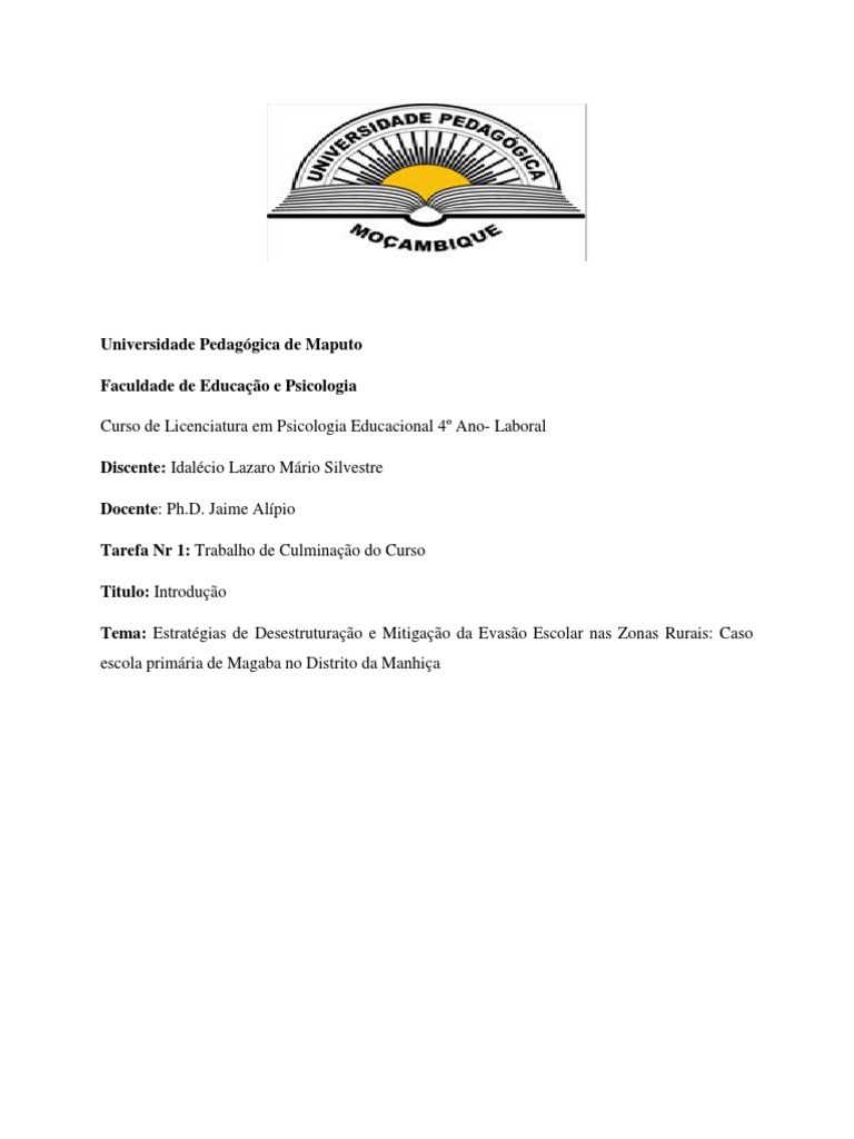 2 Tarefa Tcc Pdf Escolas Psicologia