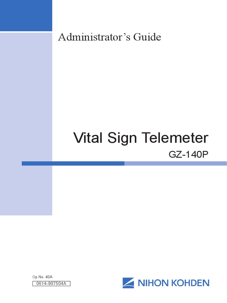 Vital Sign Telemeter: Administrator's Guide | PDF | Telemetry ...