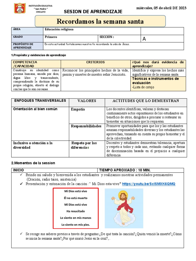 Sesion de Semana Santa | PDF | Jesús | Pascua de Resurrección