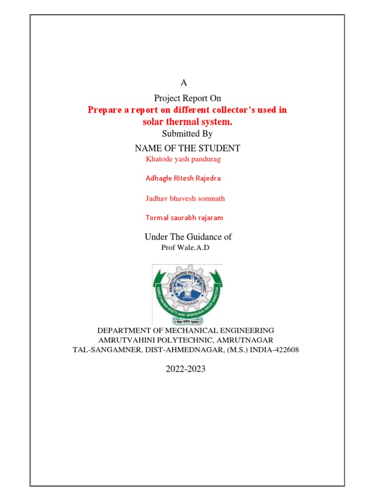 RET Micro Project | PDF | Solar Energy | Heat Transfer