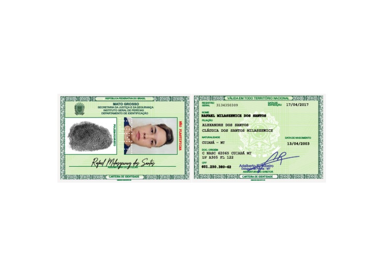 RG Editável Mato Grosso | PDF | Governo | Documento