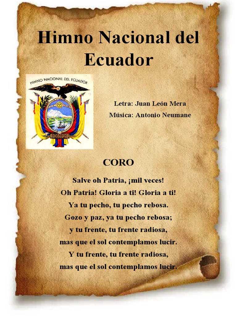 Himno Nacional Del Ecuador | PDF | Ecuador | Canciones patrióticas