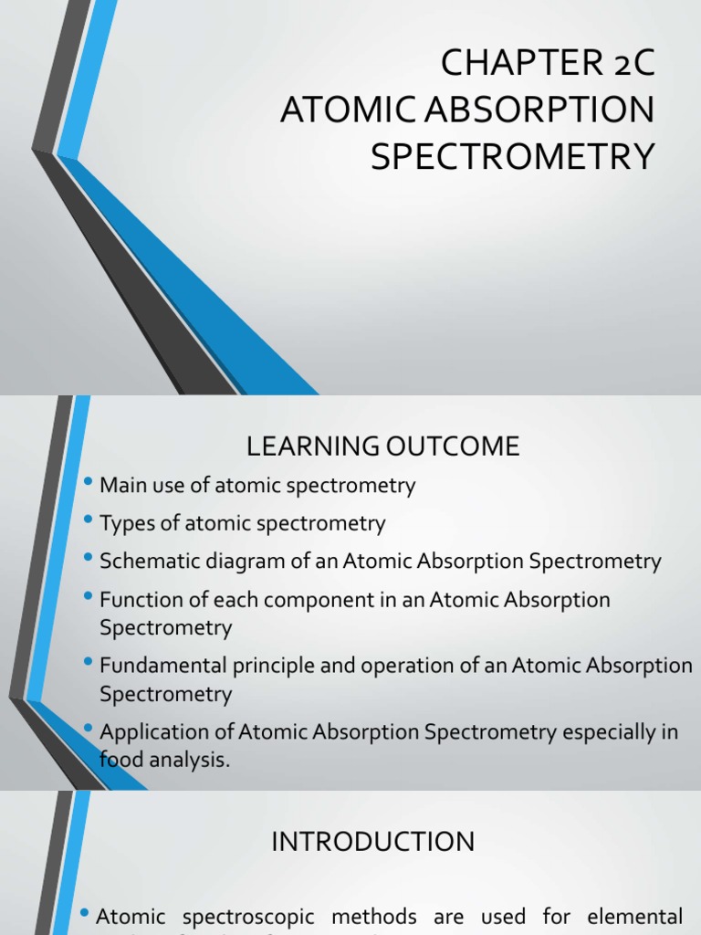 Topic 2c Atomic Absorption Spectrometry Pdf Atomic Absorption
