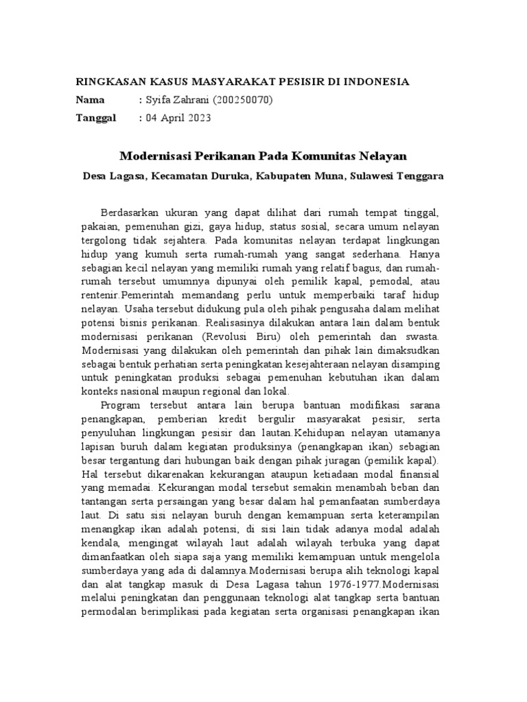 Ringkasan Kasus Masyarakat Pesisir | PDF