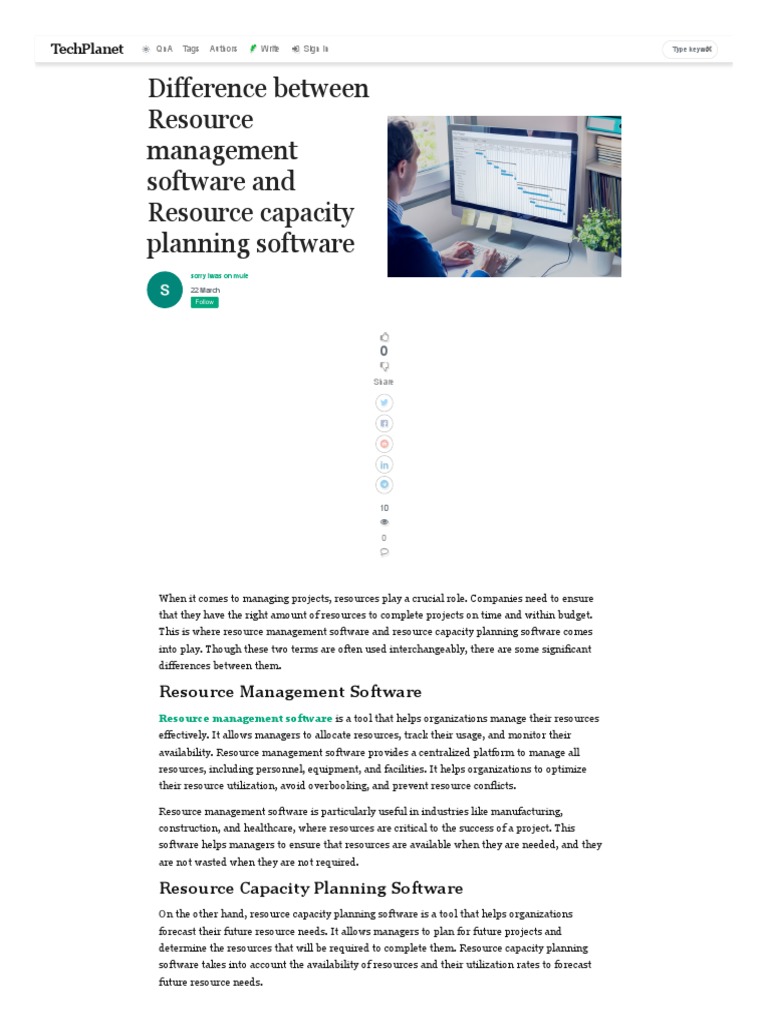Difference Between Resource Management Software and Resource Capacity ...
