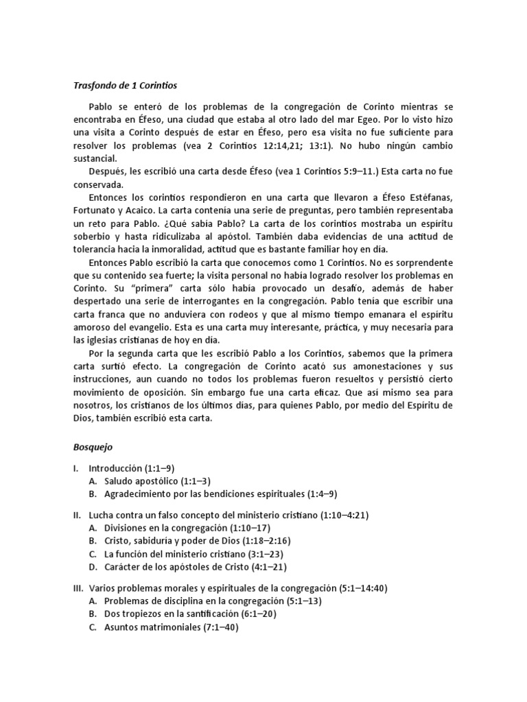 Trasfondo de 1 Corintios | PDF | Pablo el apóstol | La resurrección de Jesús